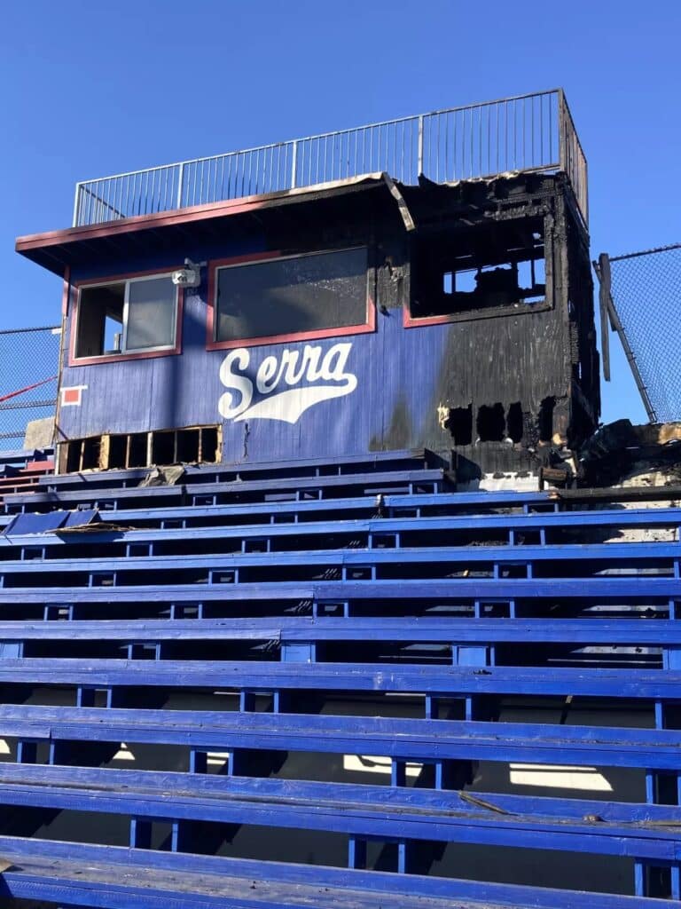 Gardena Serra press box damaged by early morning fire | LA Catholics